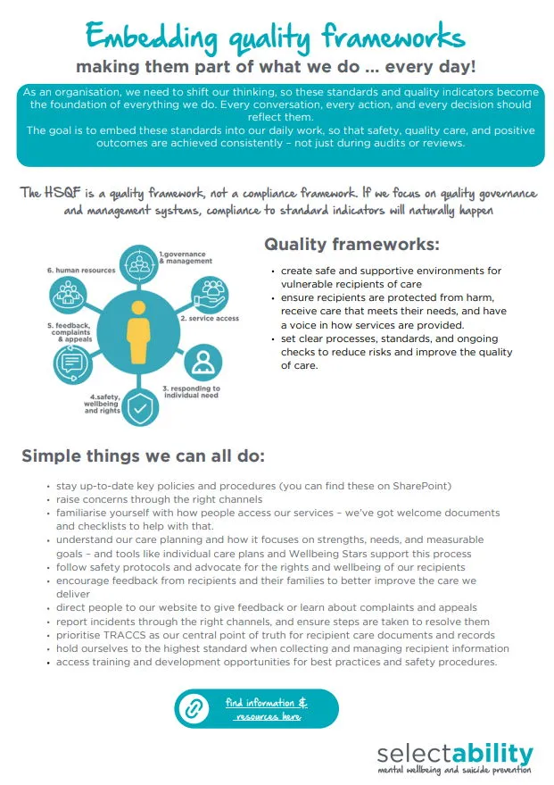 HSQF resources | selectability